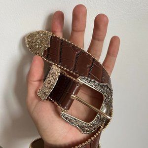 Accessories | Vintage Style Brown American Western Gold Boho Belt ...